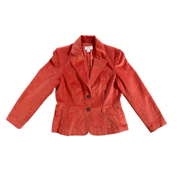 Talbots | Jackets & Coats | Vintage Talbots Burnt Orange Velvet Silk ...